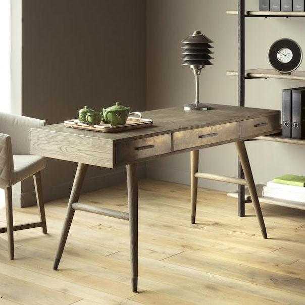 Free-standing desk - NONTEMAR - FLAMANT - contemporary / oak / plywood