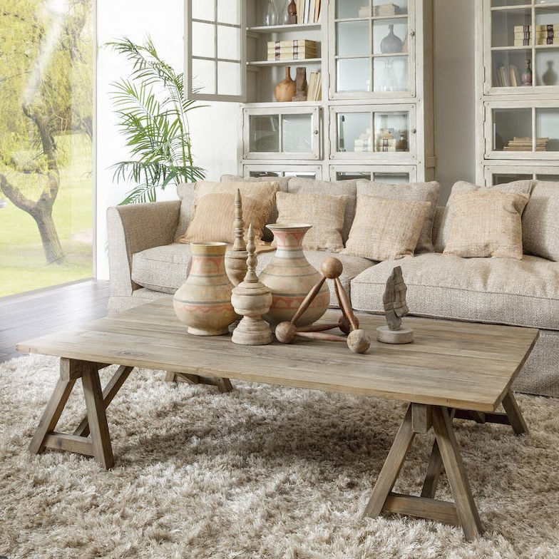 Contemporary coffee table - BENOIT - FLAMANT - elm / elm base / rectangular