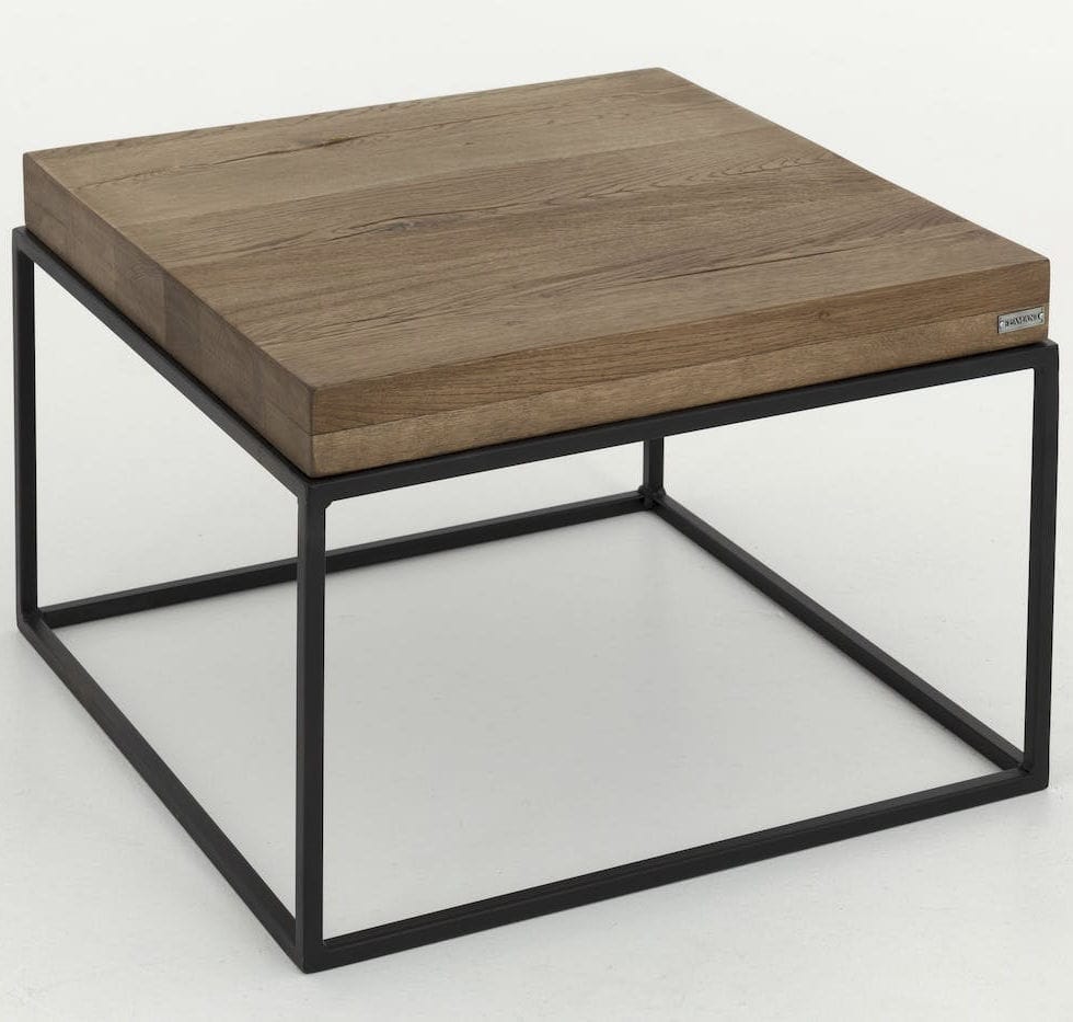 Contemporary side table - URBAN - FLAMANT - oak / metal base / square