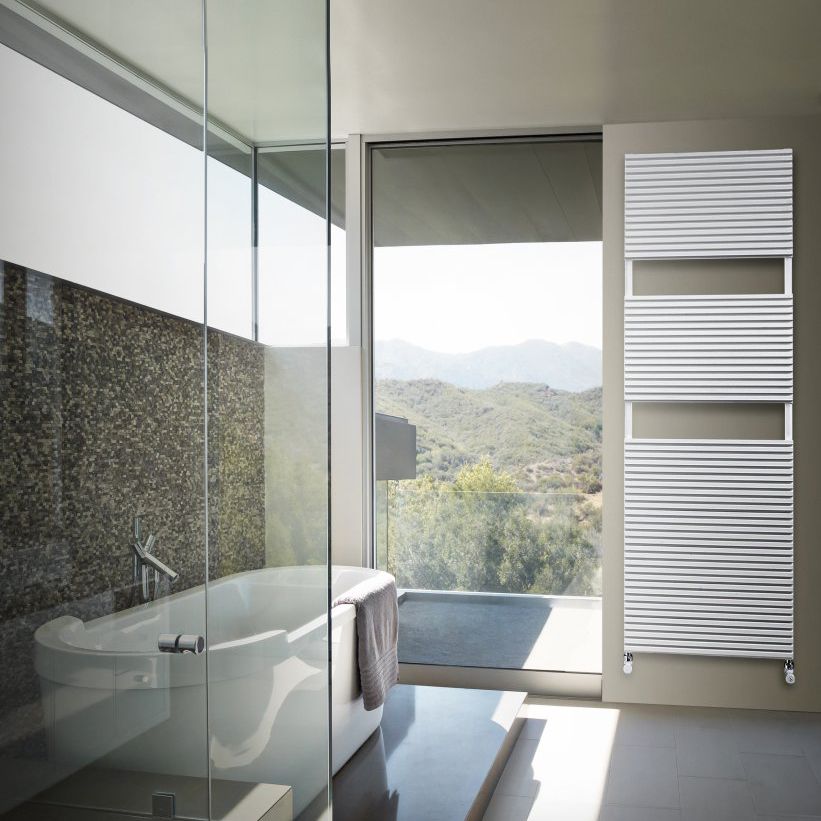 Hot water towel radiator - RIGONE - AD hoc - electric / 0...500 w / 501 ...