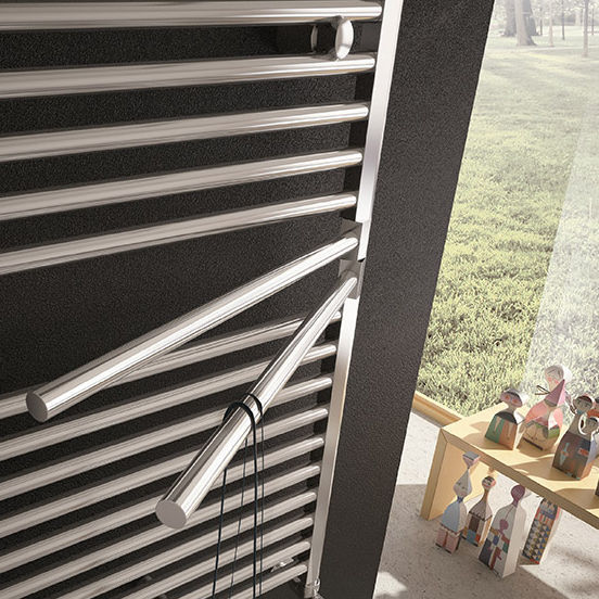 Hot water towel radiator - KROM DYNAMIC - AD hoc - electric / 0...500 w ...