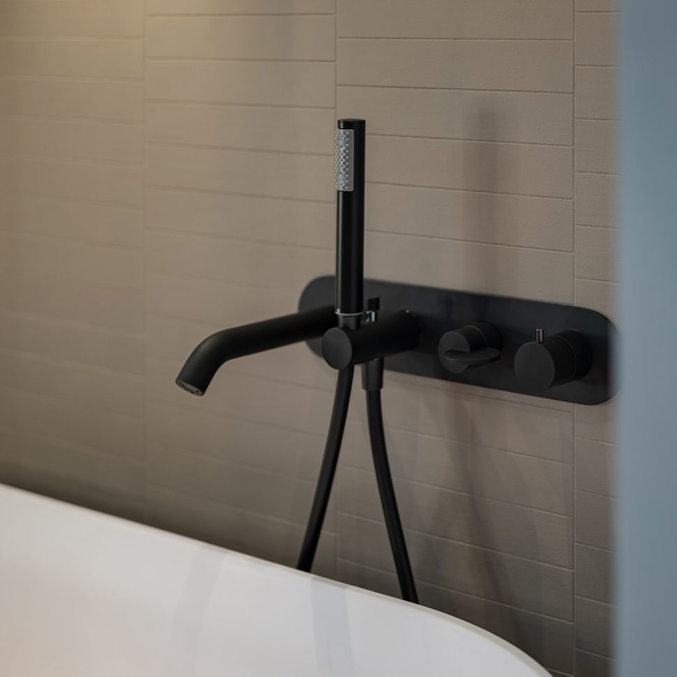 Shower mixer tap - LIMON - AGAPE - for bathtub / wall-mounted ...