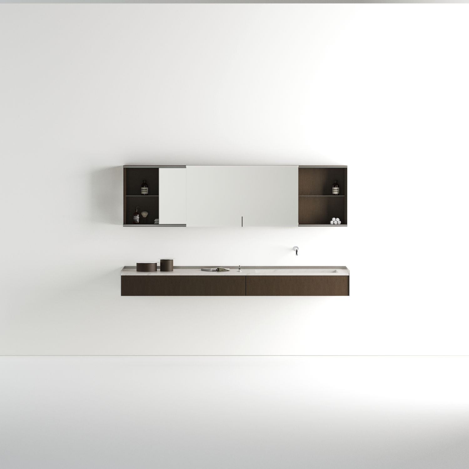 Wall-mounted mirror - 028 - AGAPE - contemporary / rectangular / stainless steel