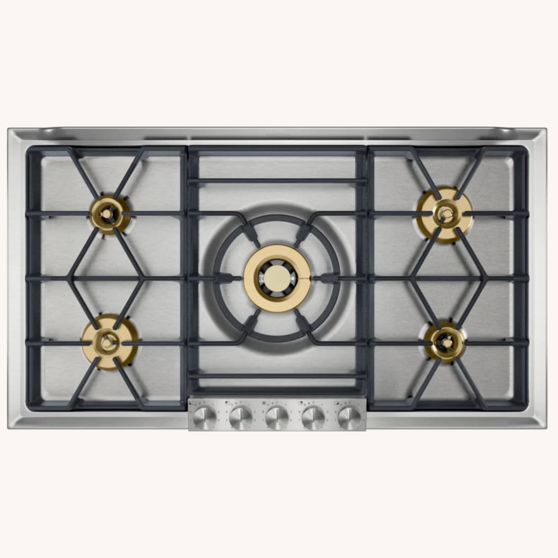 Gas cooktop - VG295150F - GAGGENAU - 5 burner / with knobs / with front ...