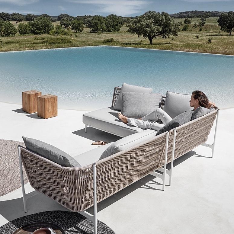 Modular sofa - GRAND WEAVE - GLOSTER - contemporary / garden / fabric