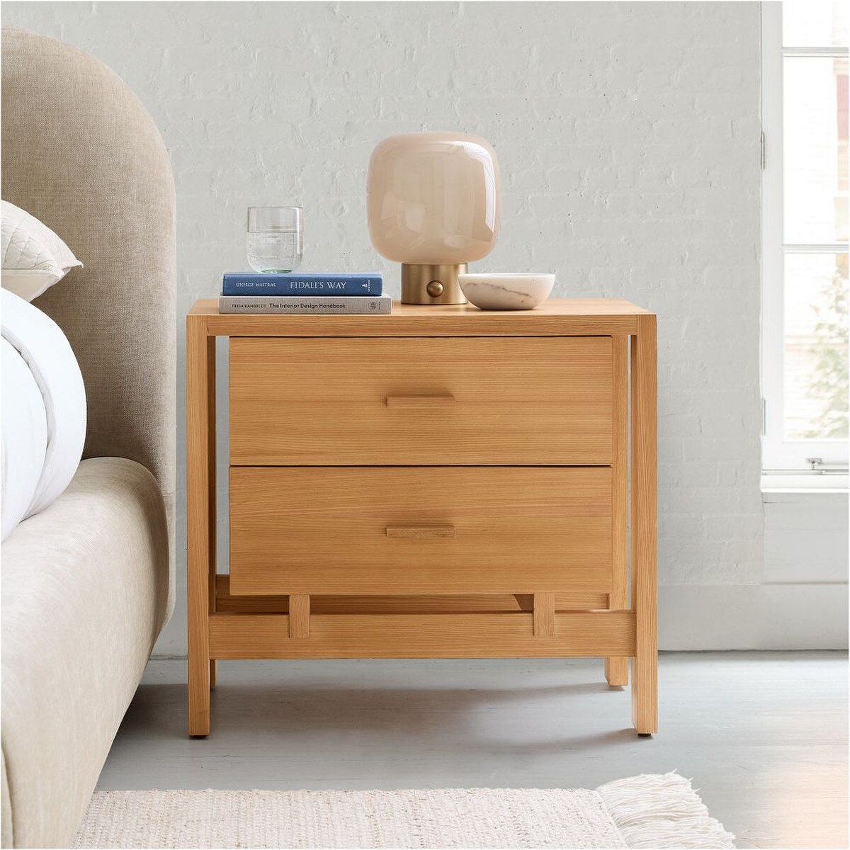 Contemporary bedside table - Ainsley - West Elm - wood veneer / wooden ...