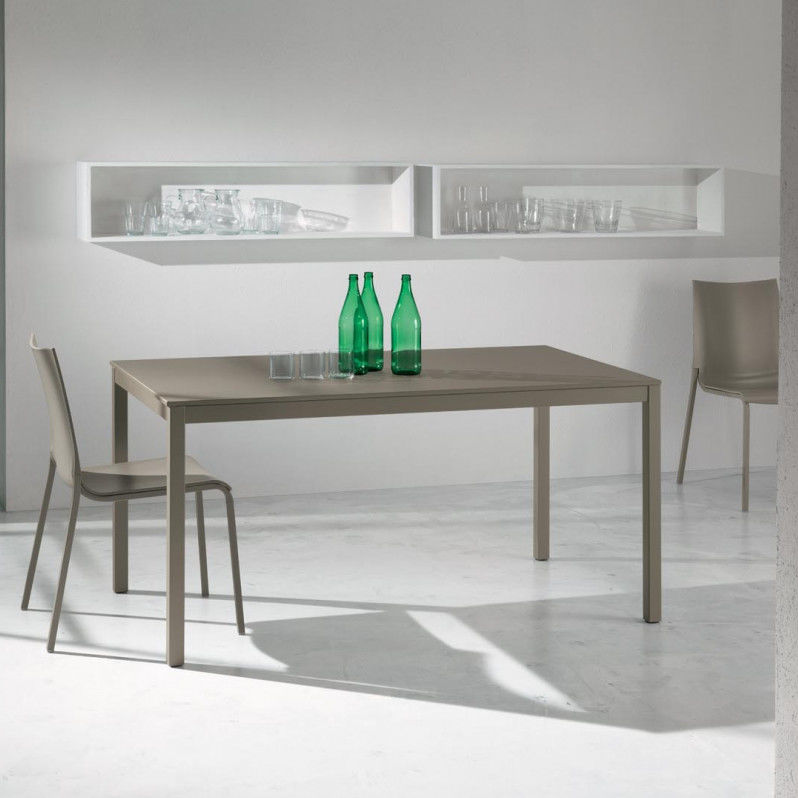Contemporary table - DIESIS - BONTEMPI CASA - metal / melamine / metal base