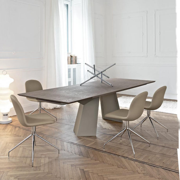 Contemporary table - FIANDRE - BONTEMPI CASA - solid wood / lacquered ...
