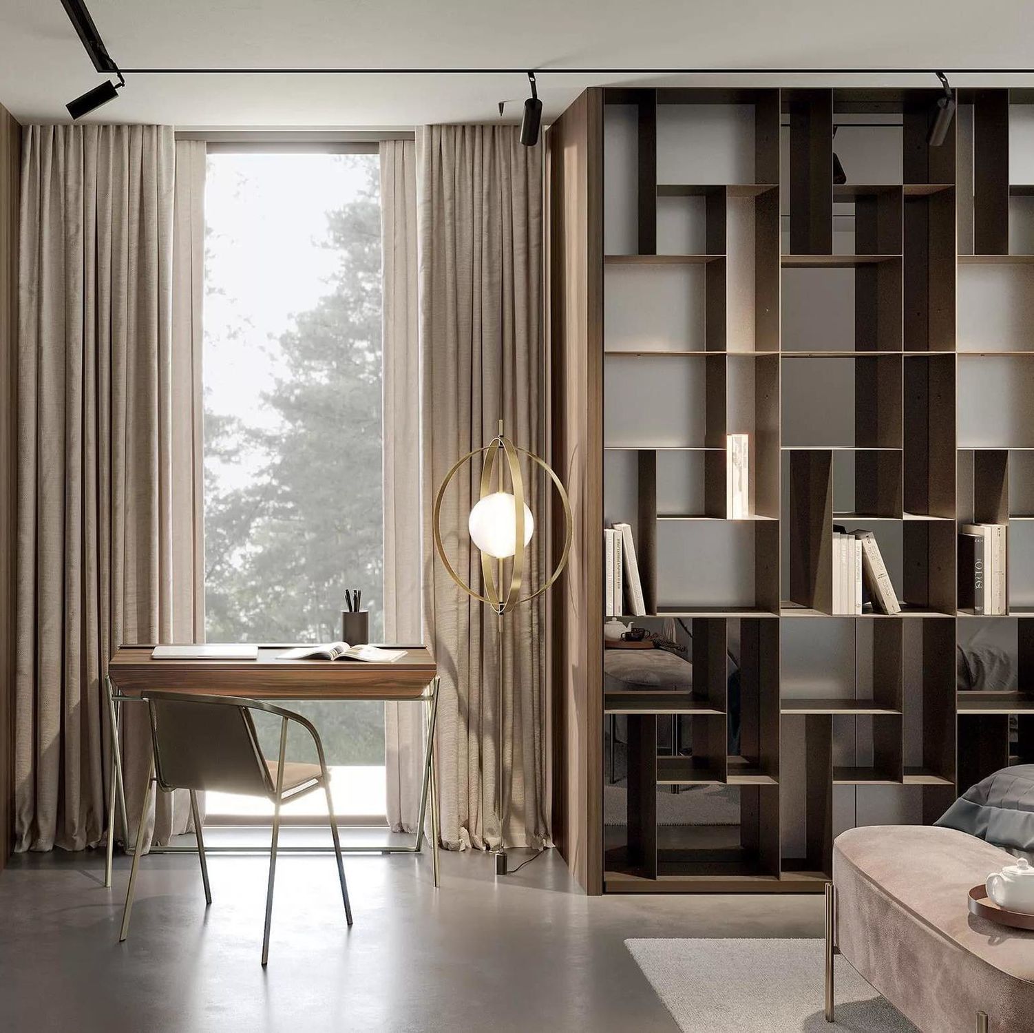 Floor-to-ceiling lamp - PAPILLON - BONTEMPI CASA - lacquered metal ...