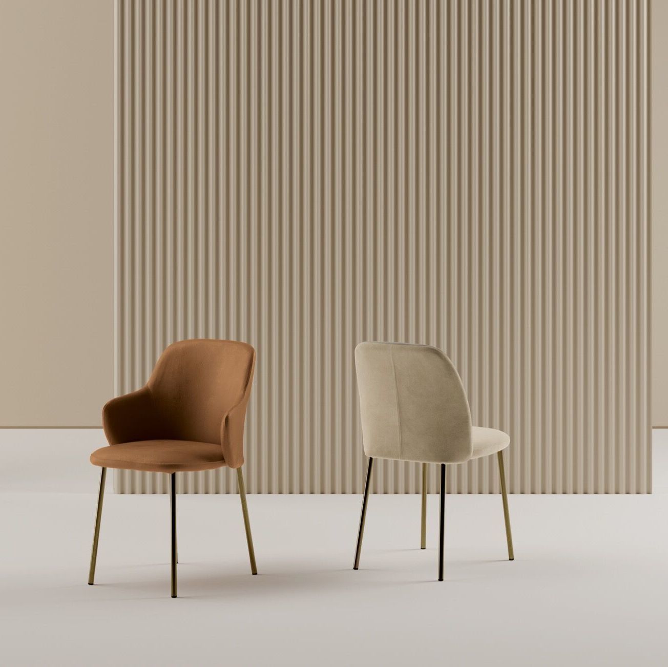 Contemporary chair - VIVIAN - BONTEMPI CASA - indoor / metal / brass