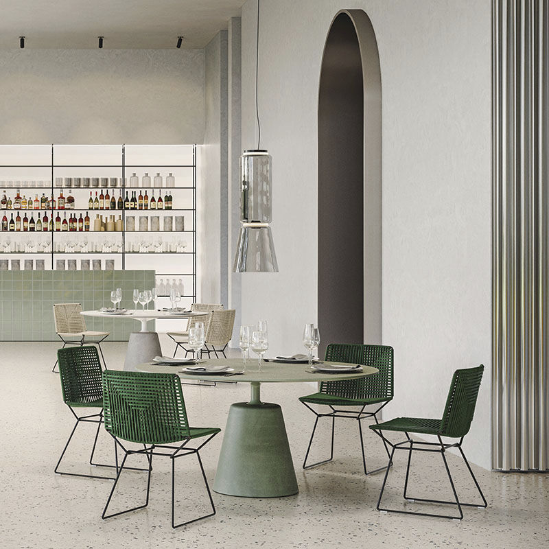 Contemporary chair - NEIL - MDF Italia - indoor / fabric / leather