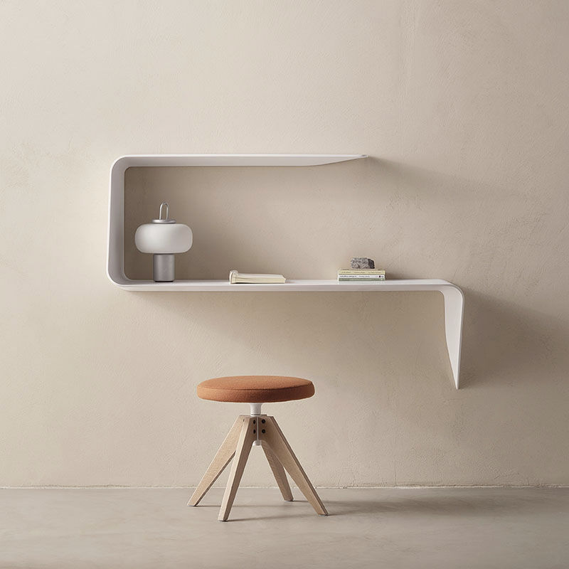 Wall-mounted shelf - MAMBA - MDF Italia - contemporary / walnut / ash