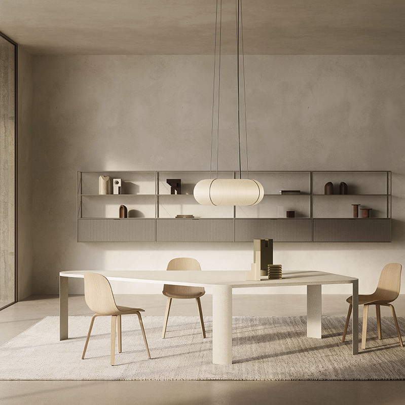 Contemporary table - BONNET - MDF Italia - composite / metal base ...