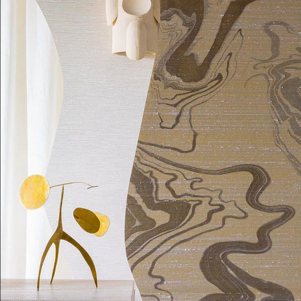 Contemporary wallpaper - TYLER - PIERRE FREY tissus - silk / patterned ...