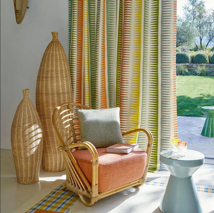 Curtain fabric - KUSI - PIERRE FREY tissus - geometric pattern / silk ...