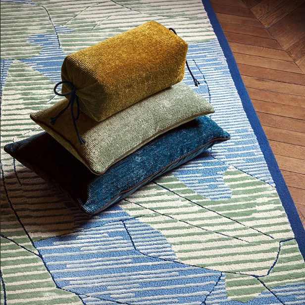 Contemporary rug - BIWA - PIERRE FREY tissus - patterned / natural ...