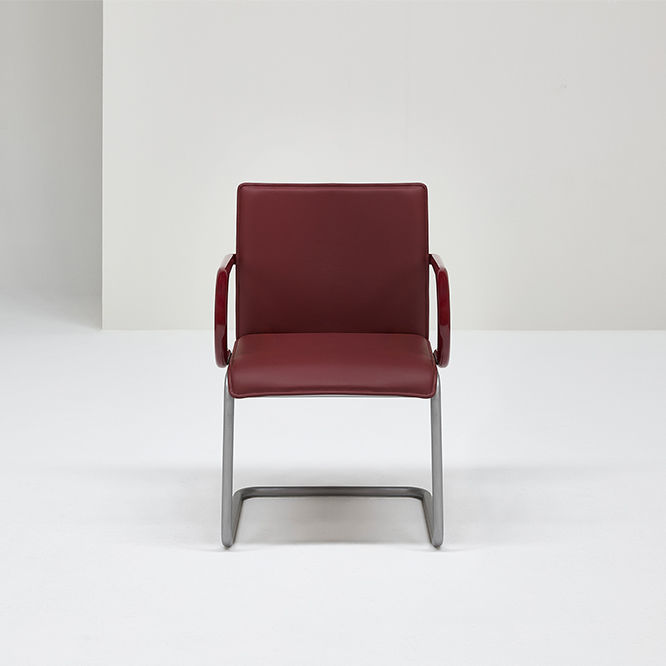 Contemporary visitor chair - SCHULTZ - Nienkamper - indoor / leather ...