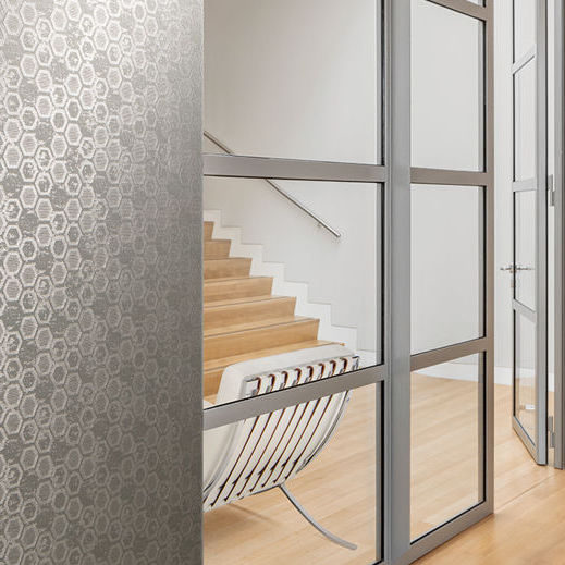 Interior wall-covering - HEXAGON - Vescom - polyester / viscose / textured