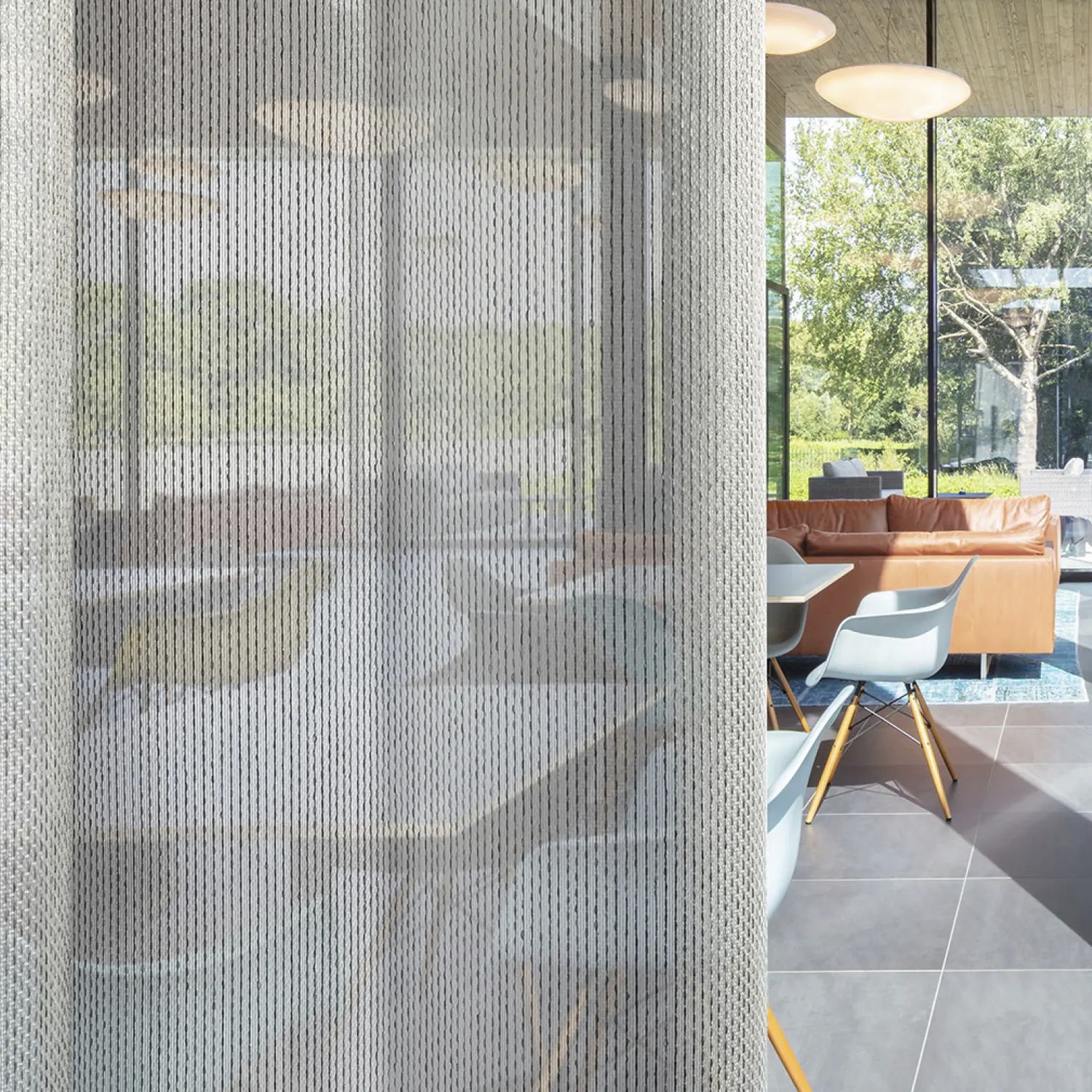 Plain sheer curtain fabric - CORSICA - Vescom - polyester / fire-rated ...