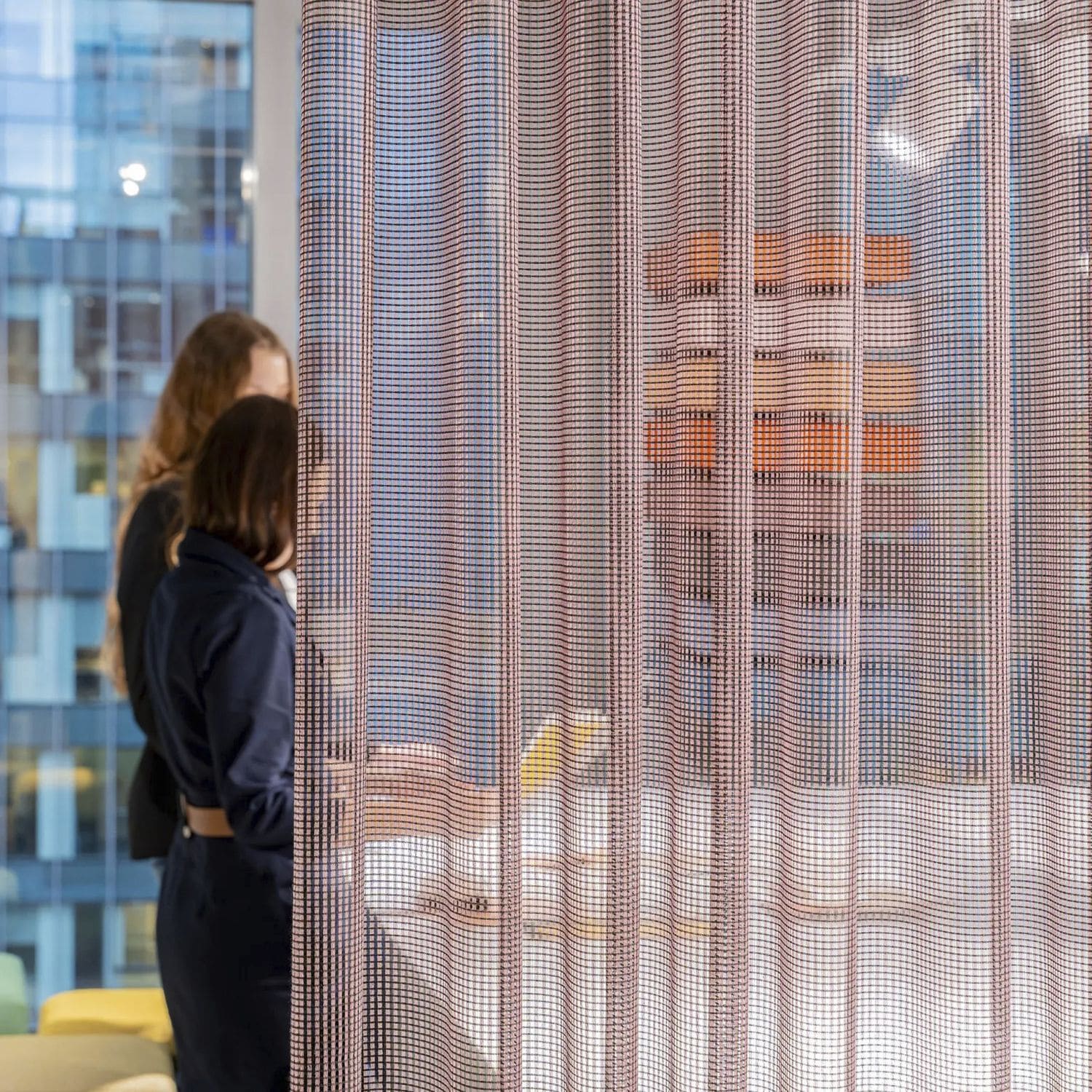 Striped sheer curtain fabric - TEON - Vescom - FR polyester ...