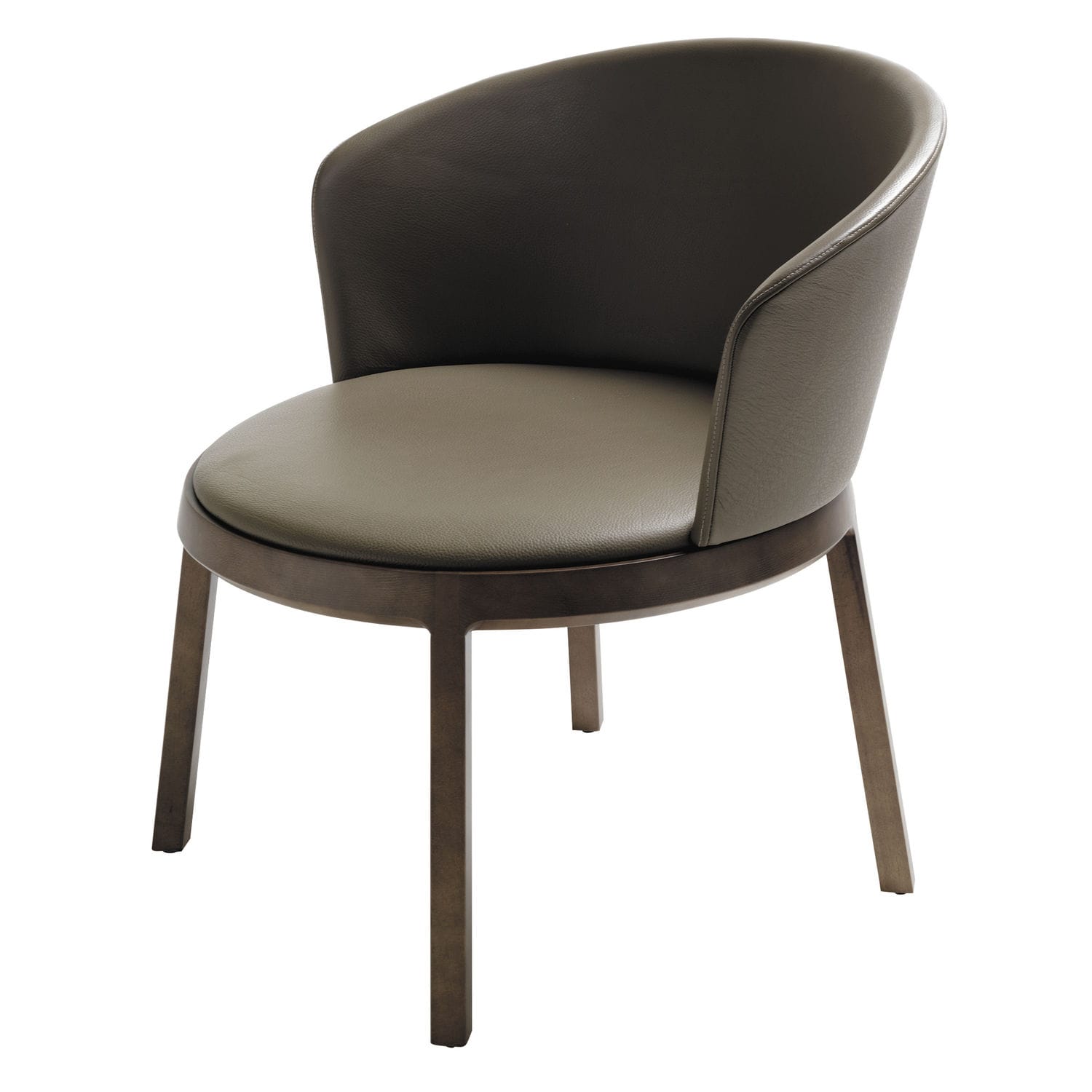 Contemporary fireside chair - ARO - CAPDELL - leather / fabric / beech
