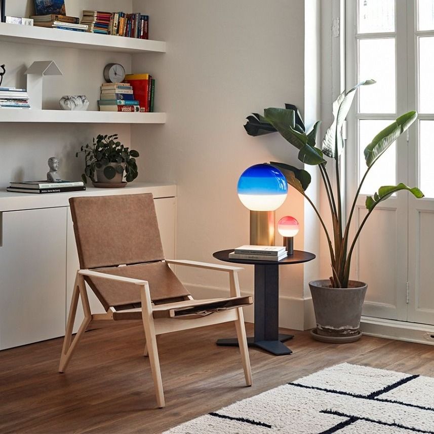 Contemporary armchair - ICONICA - CAPDELL - fabric / leather / beech