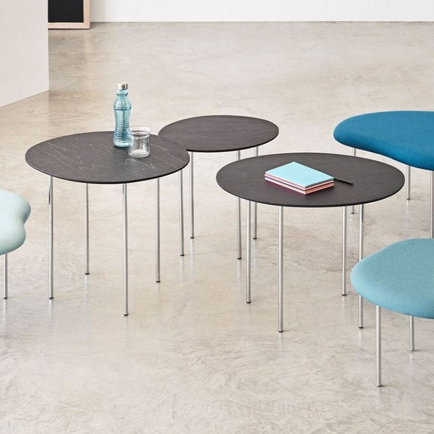 Contemporary side table - DROPLETS - CAPDELL - beech / chromed metal ...