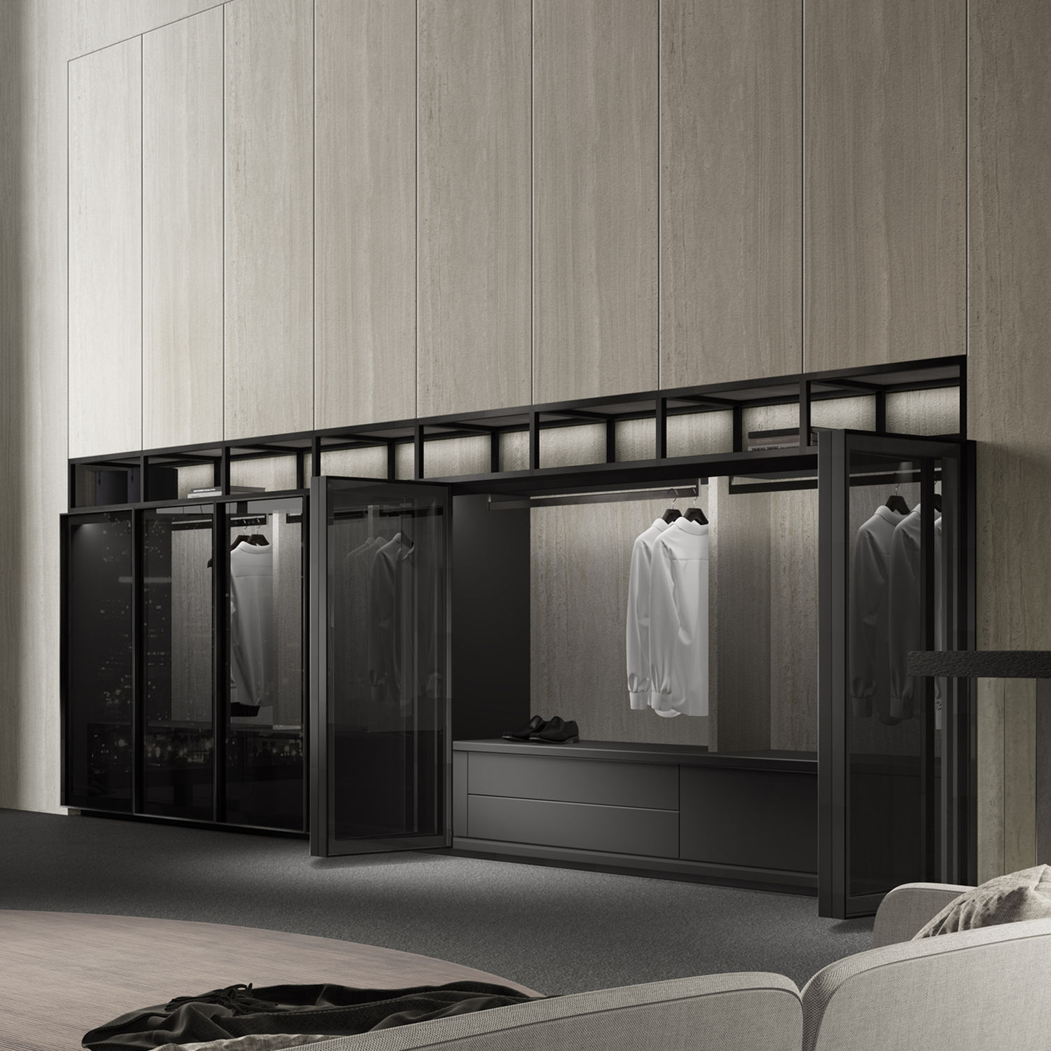Contemporary wardrobe - LUXURY STONES ARGENTUM LEACH GRIS - MUEBLES ...