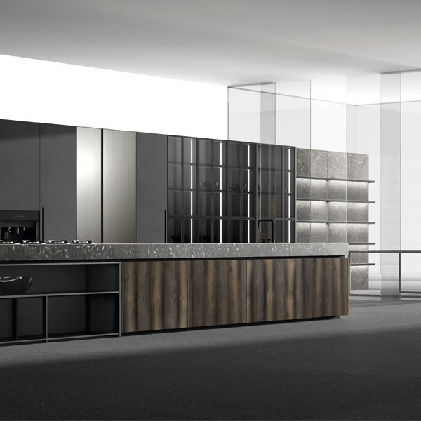 Contemporary kitchen - MAGMA ATA - MUEBLES DOCA - oak / natural stone ...