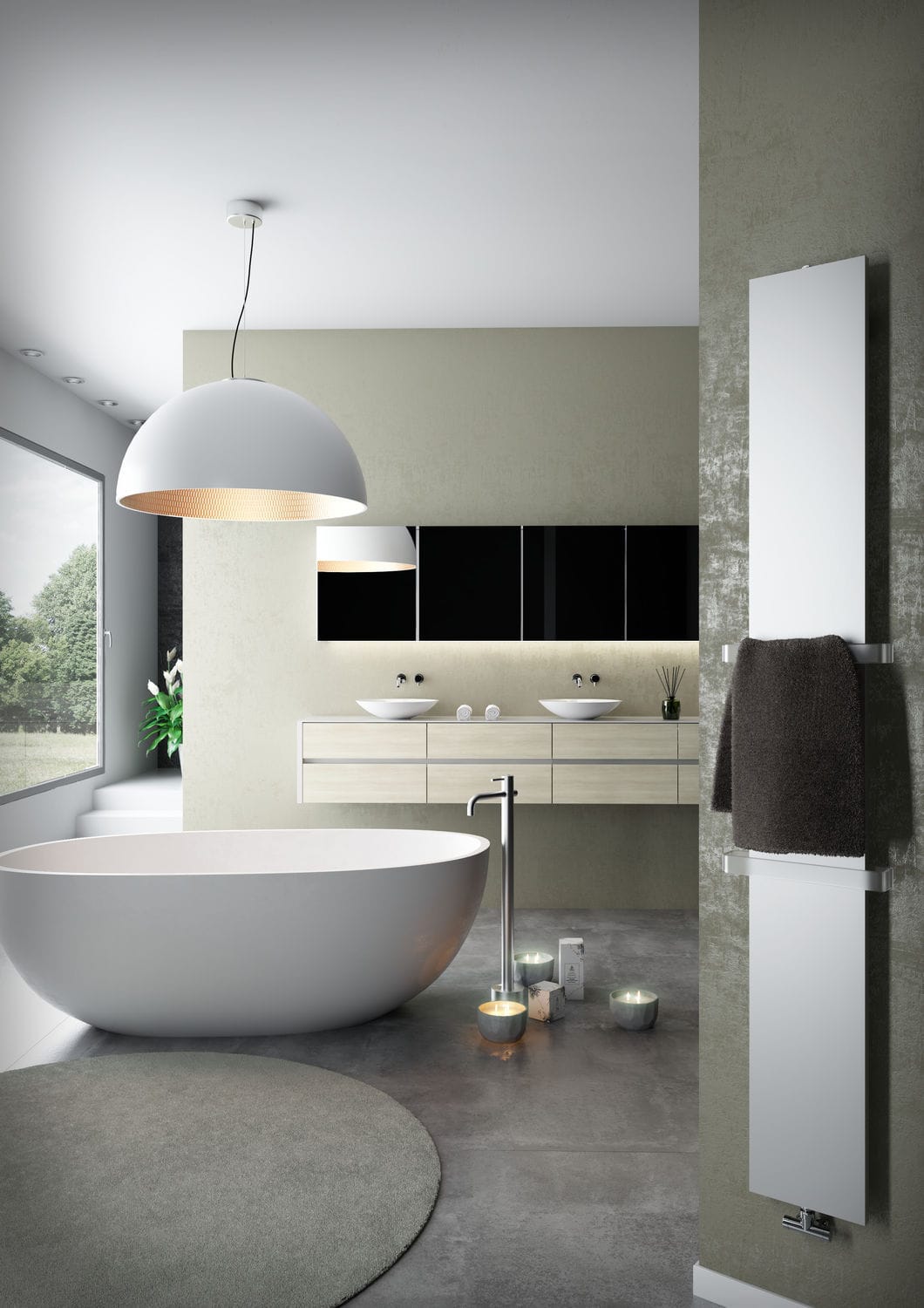 Electric towel heater/radiator - TORRE - AD HOC - hot water / 0...500 w ...