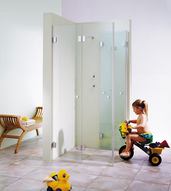 Folding shower screen - XXL - SPRINZ - corner / frameless
