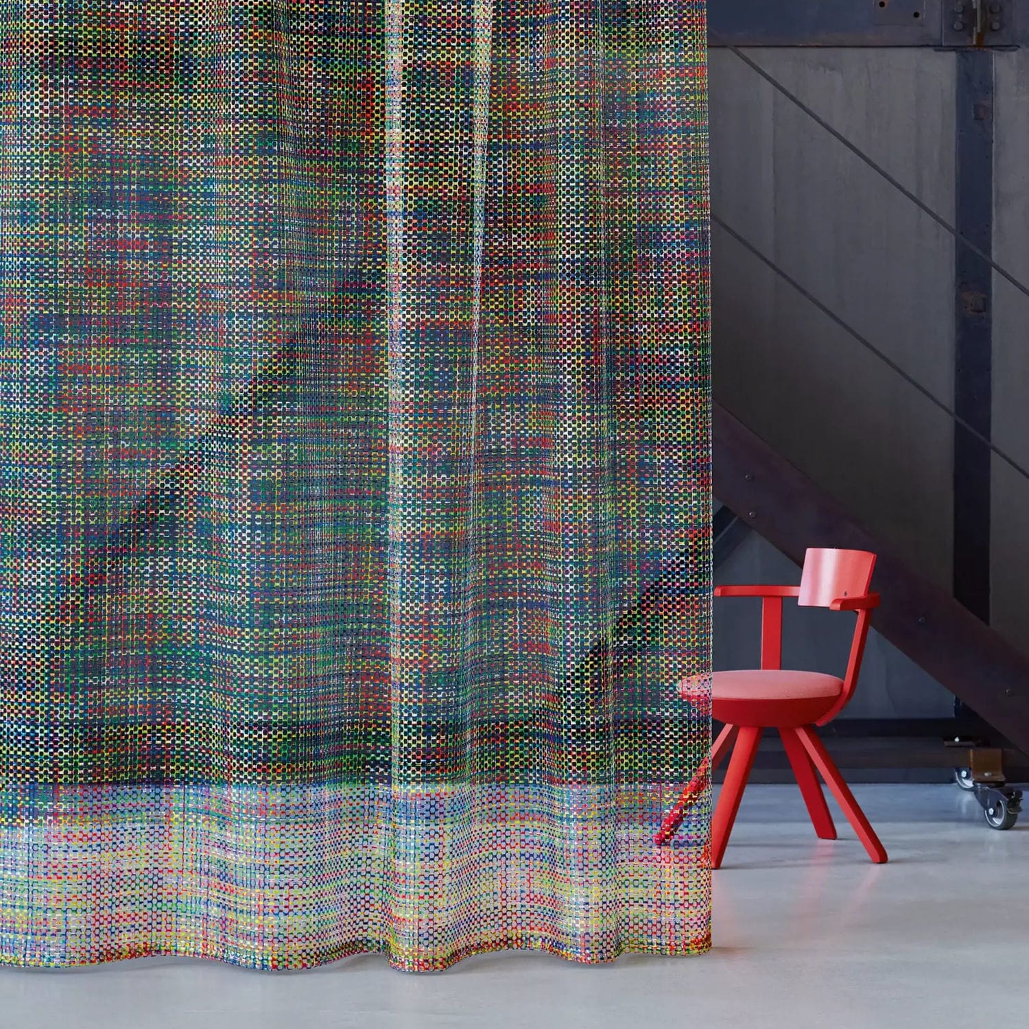 Geometric pattern sheer curtain fabric - SPARK - Création Baumann ...