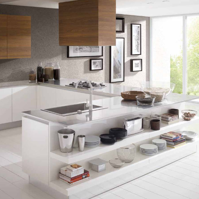Contemporary kitchen - B50 - BERLONI - laminate / U-shaped / handleless