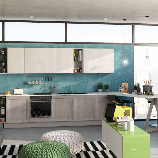 Contemporary kitchen - MILANO - BERLONI - wooden / handleless