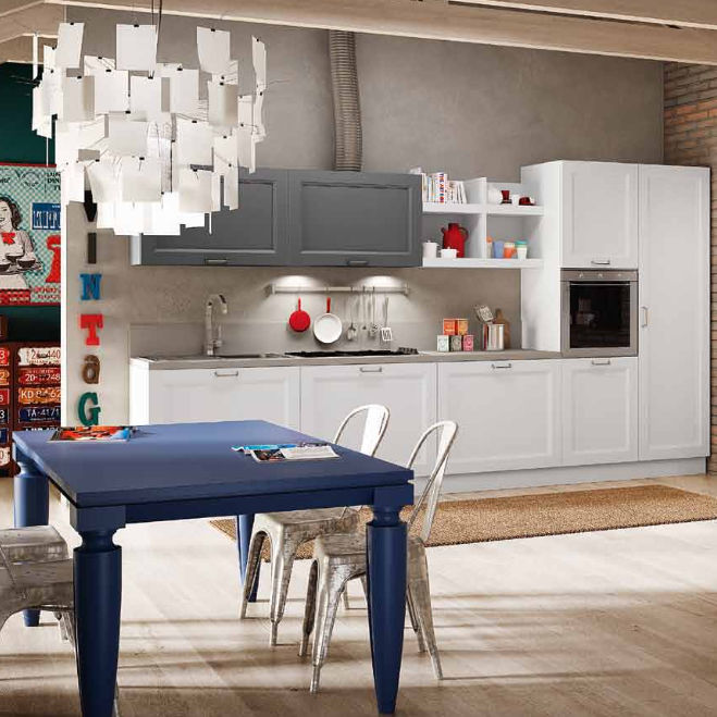 Traditional kitchen - GINEVRA - BERLONI - wooden / with handle / lacquered