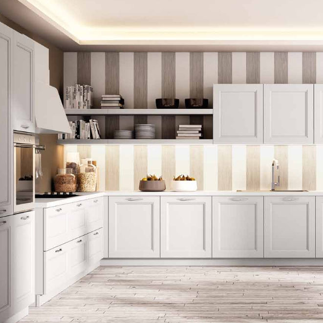 Traditional kitchen - GINEVRA - BERLONI - wooden / L-shaped / with handle