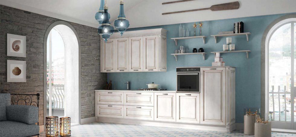 Traditional kitchen - ATHENA - BERLONI - wooden / with handle / lacquered