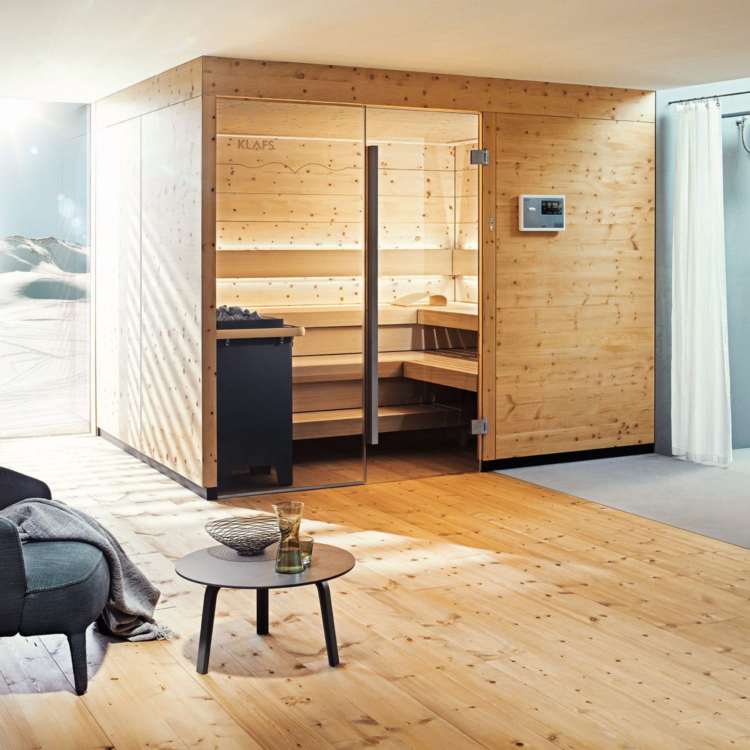 Home sauna - CHALET - KLAFS - wooden / for indoor use / prefab