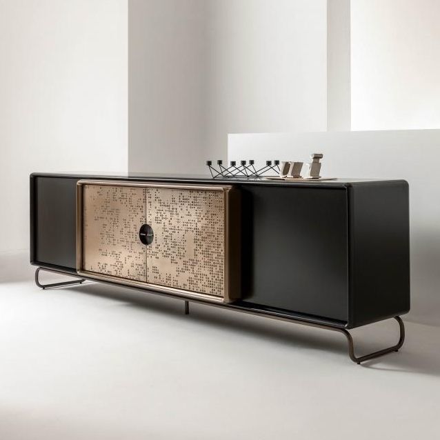 Contemporary sideboard - talento up - LAURAMERONI - wooden / metal / glass