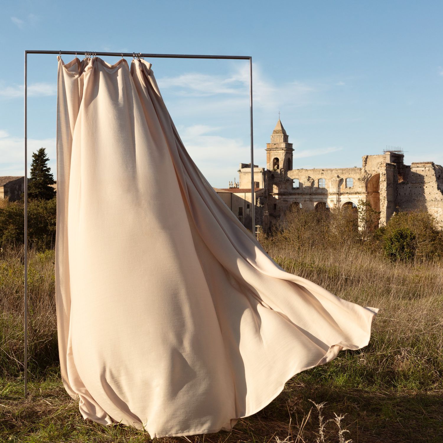Plain sheer curtain fabric - BENU POWDER FR - Fischbacher 1819 ...