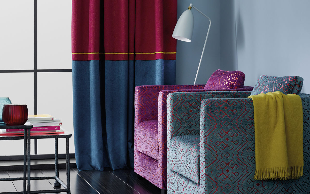 Upholstery fabric - BAHIA - SAHCO - patterned / velvet