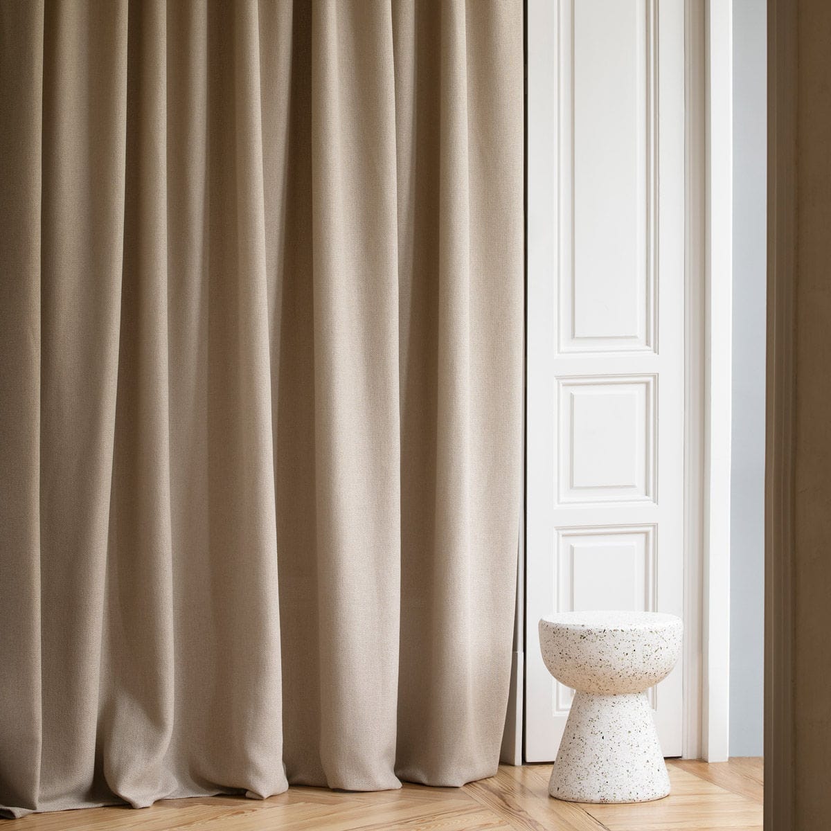 Curtain fabric - NANTI - PEPE PENALVER - plain / polyester / washable
