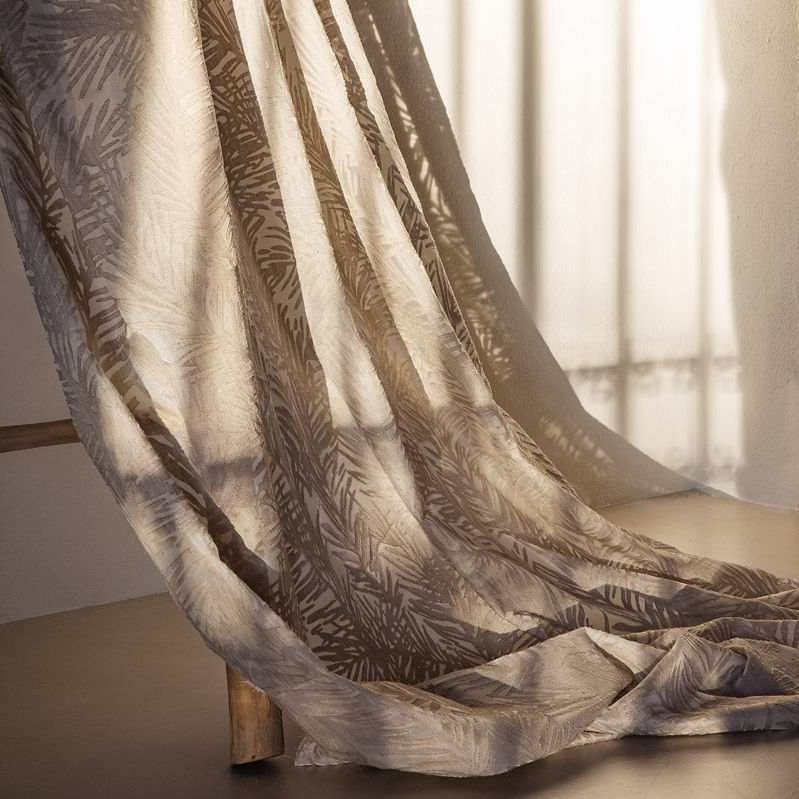 Patterned sheer curtain fabric - AZORES - PEPE PENALVER - cotton ...