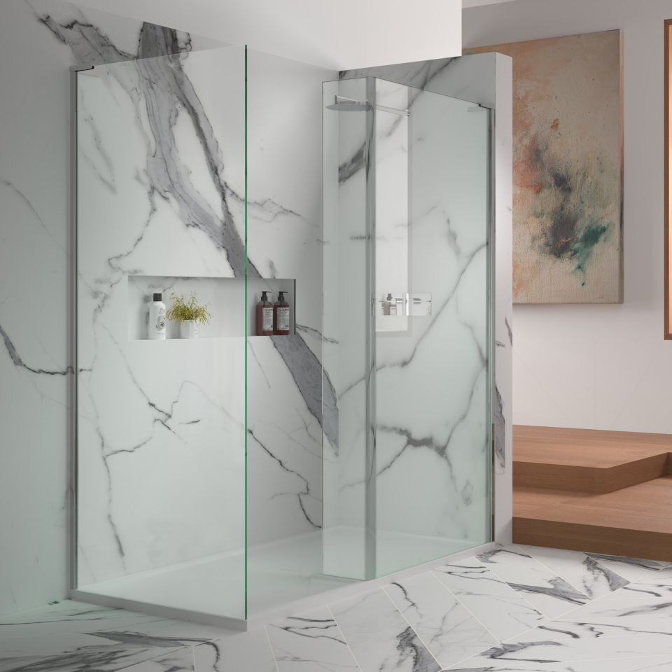 Swing shower screen - EWL - matki showering - curved / corner / on ...