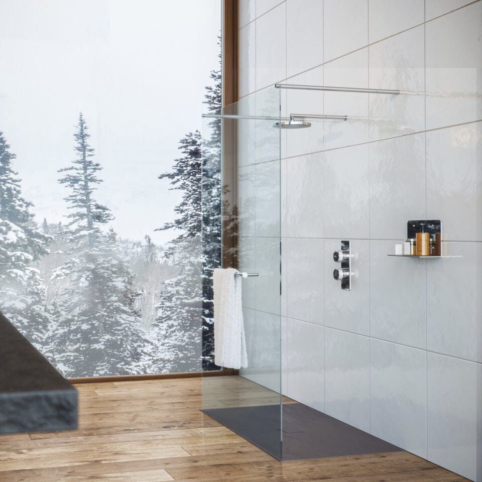 Glass shower enclosure - MOWT - matki showering - fixed / rectangular ...