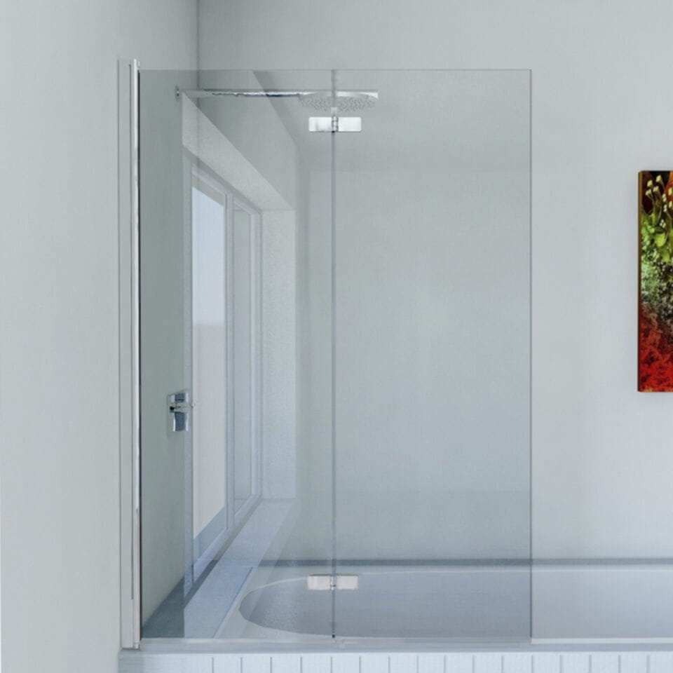 Folding bath screen - EFB - matki showering - reversible / tempered ...