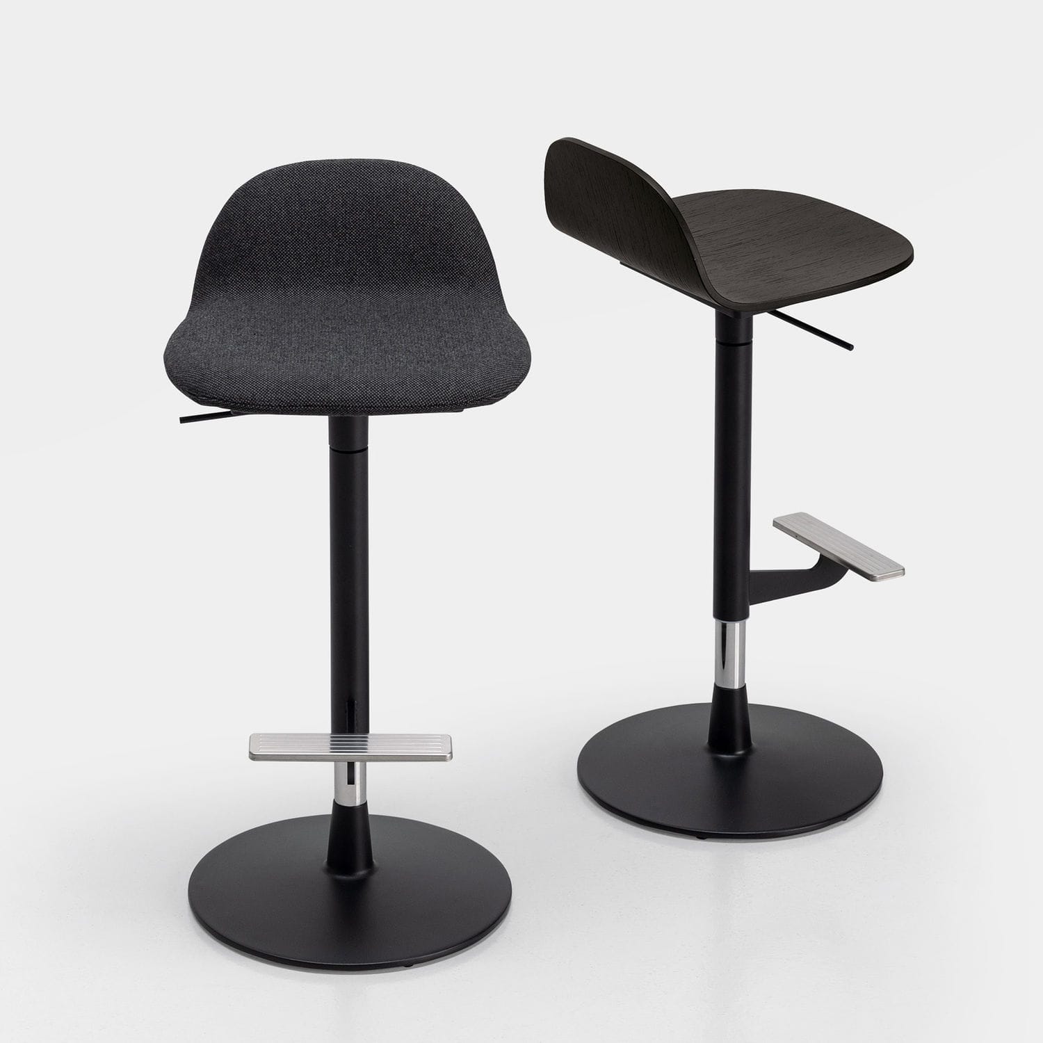 Contemporary bar stool - Pilat - Kristalia - leather / fabric / central ...