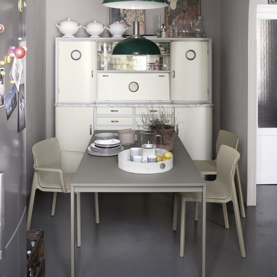 Contemporary table - be—Easy - Kristalia - teak / aluminum / laminate