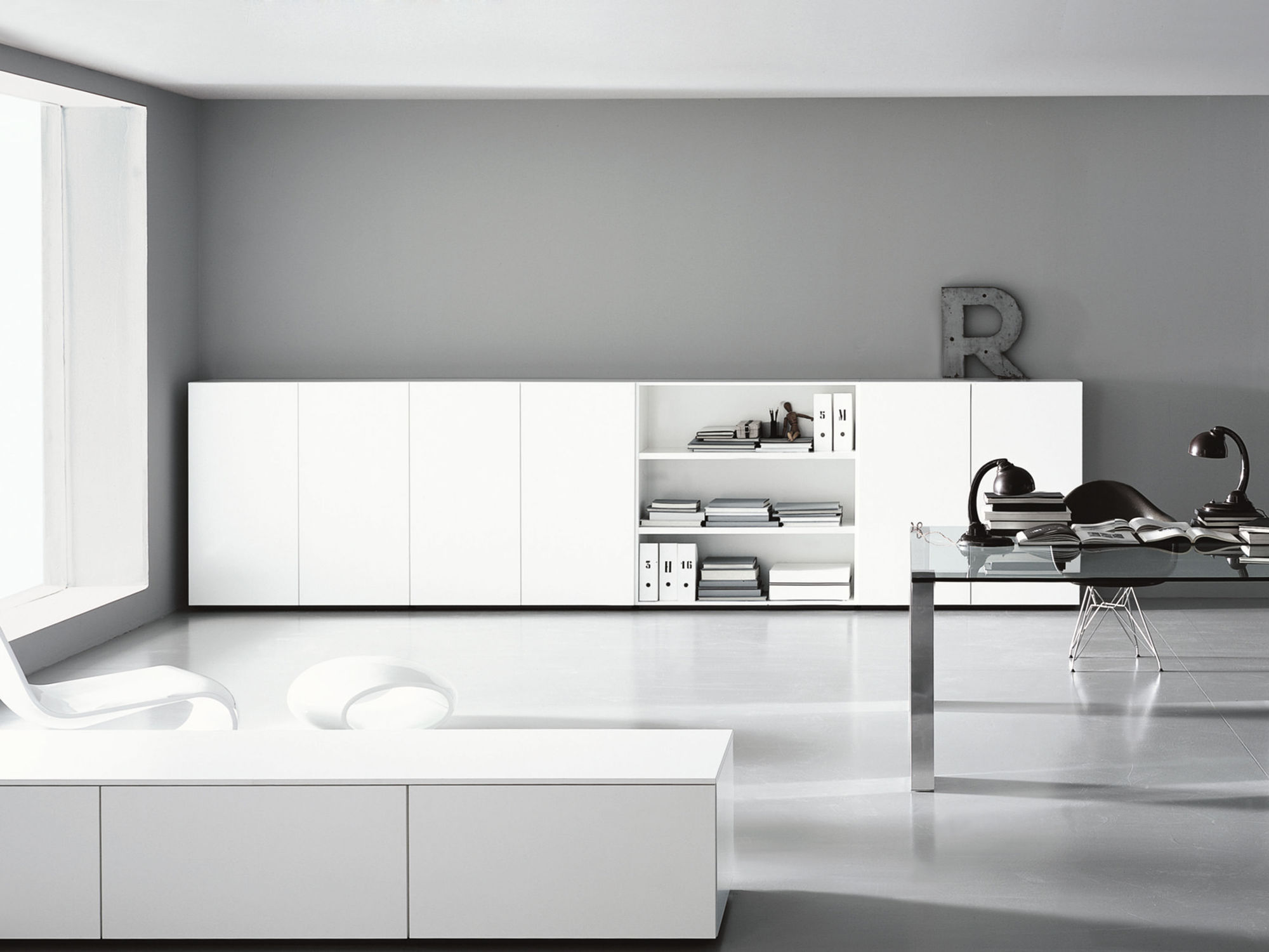 Piero Lissoni desk and storage set - MODERN - Porro