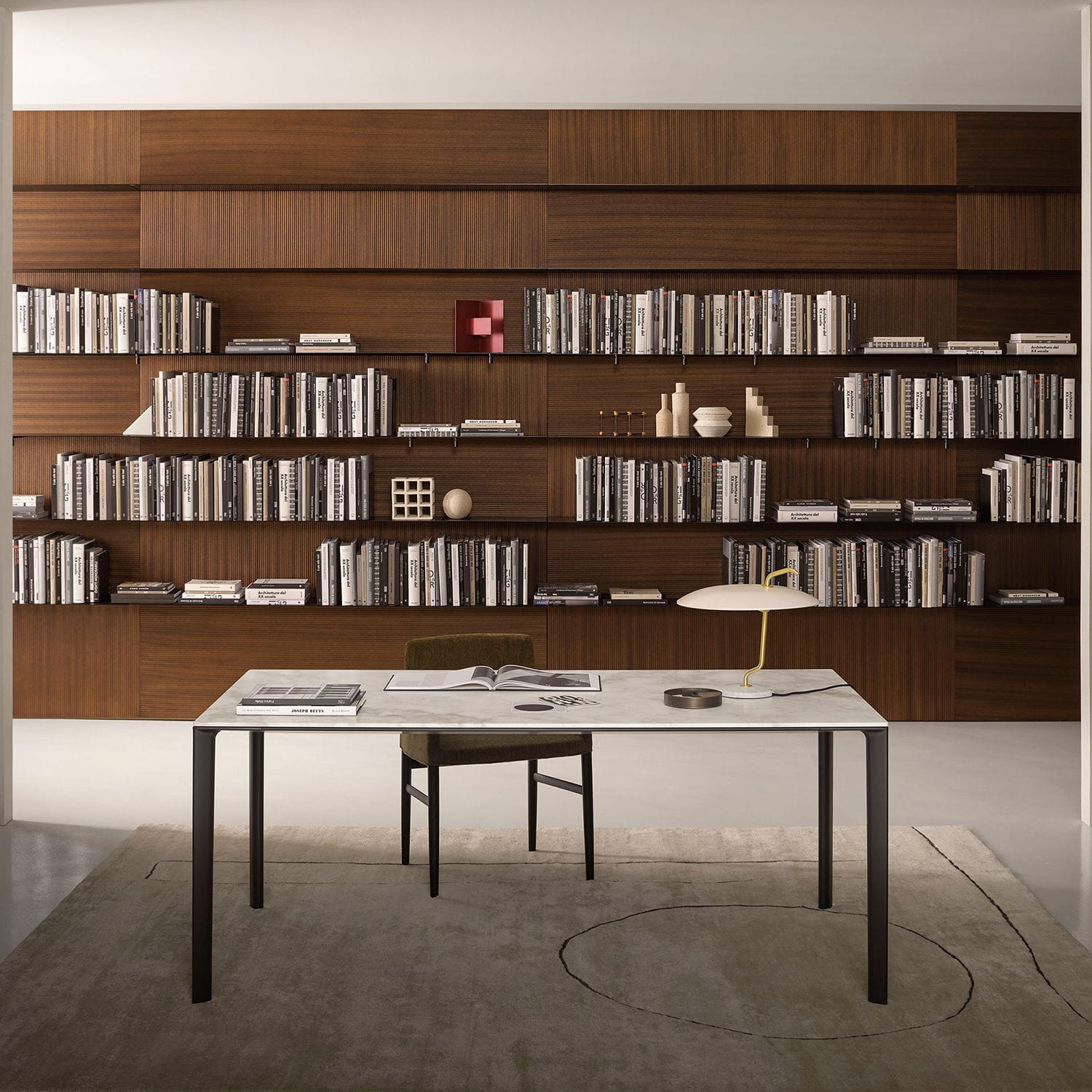 Contemporary living room wall unit - LOAD-IT - Porro - wooden / steel